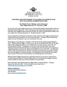 HHN 2020 Dates Media Alert_FINAL - Press Releases, Photos and Media ...